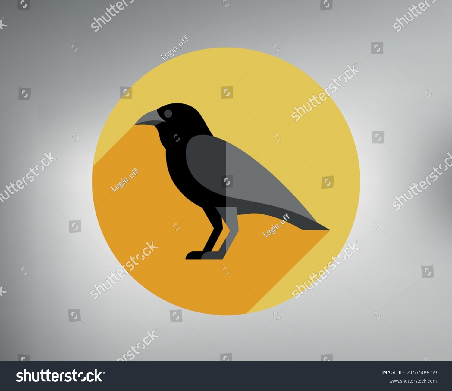 crow logo. vector minimalistic drawing of a crow - Royalty Free Stock ...