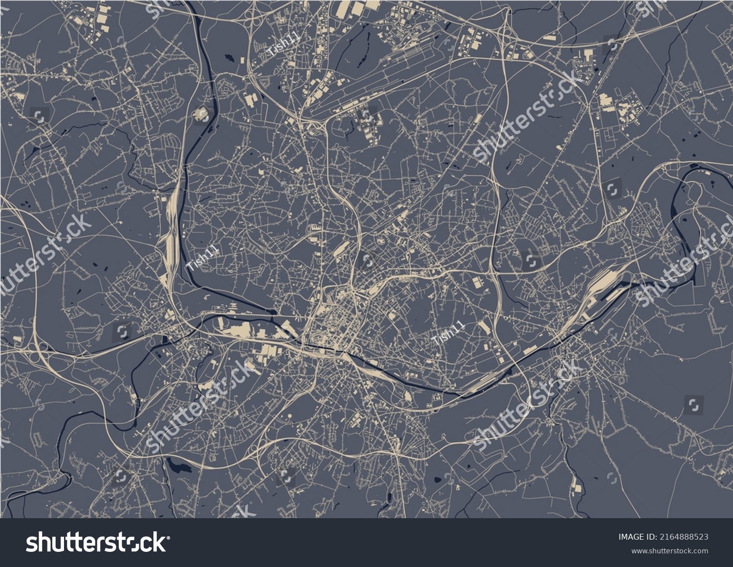 Map Of The City Of Charleroi Belgium Royalty Free Stock Vector 2164888523