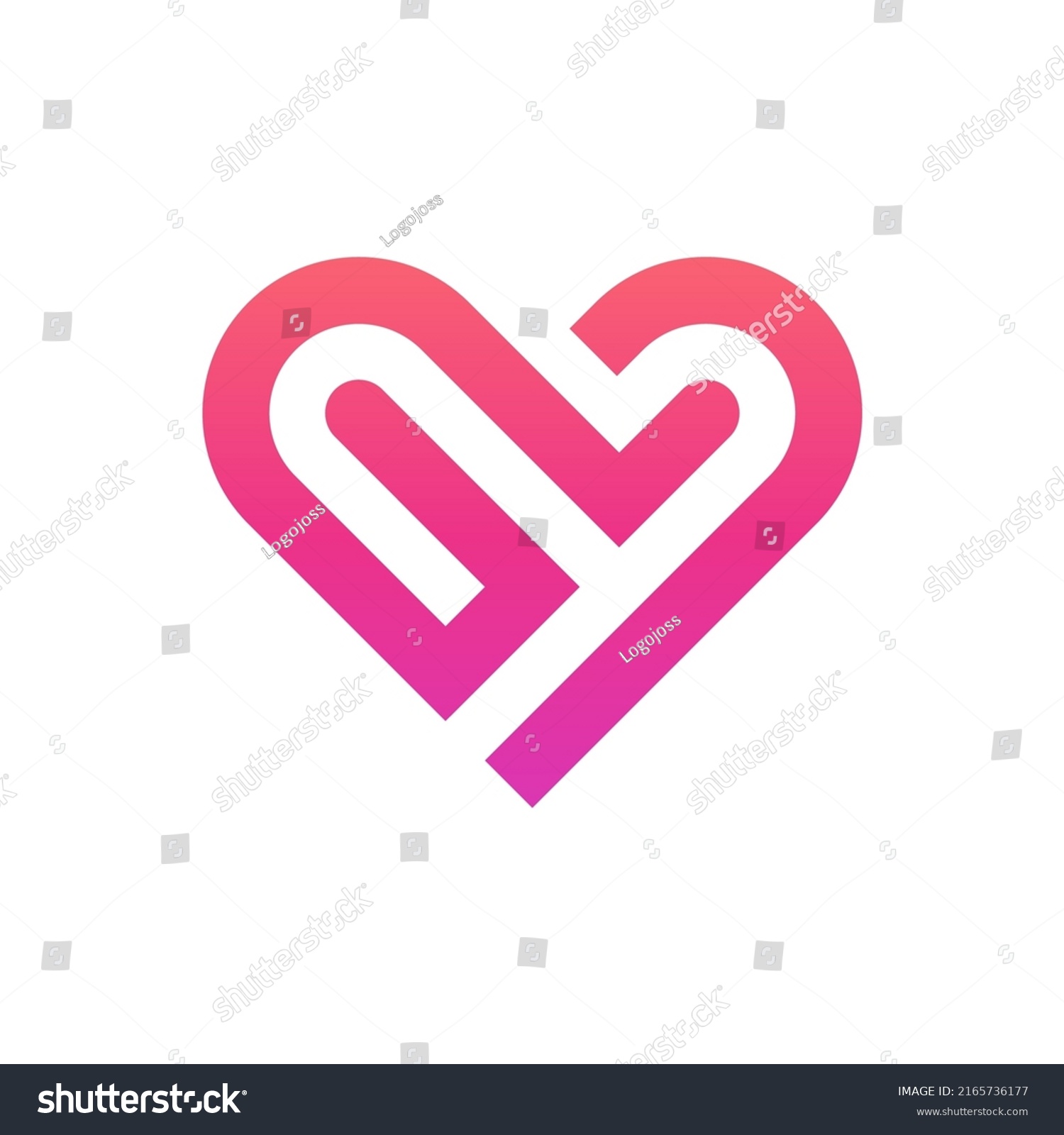 Letter G heart love logo design - Royalty Free Stock Vector 2165736177 ...