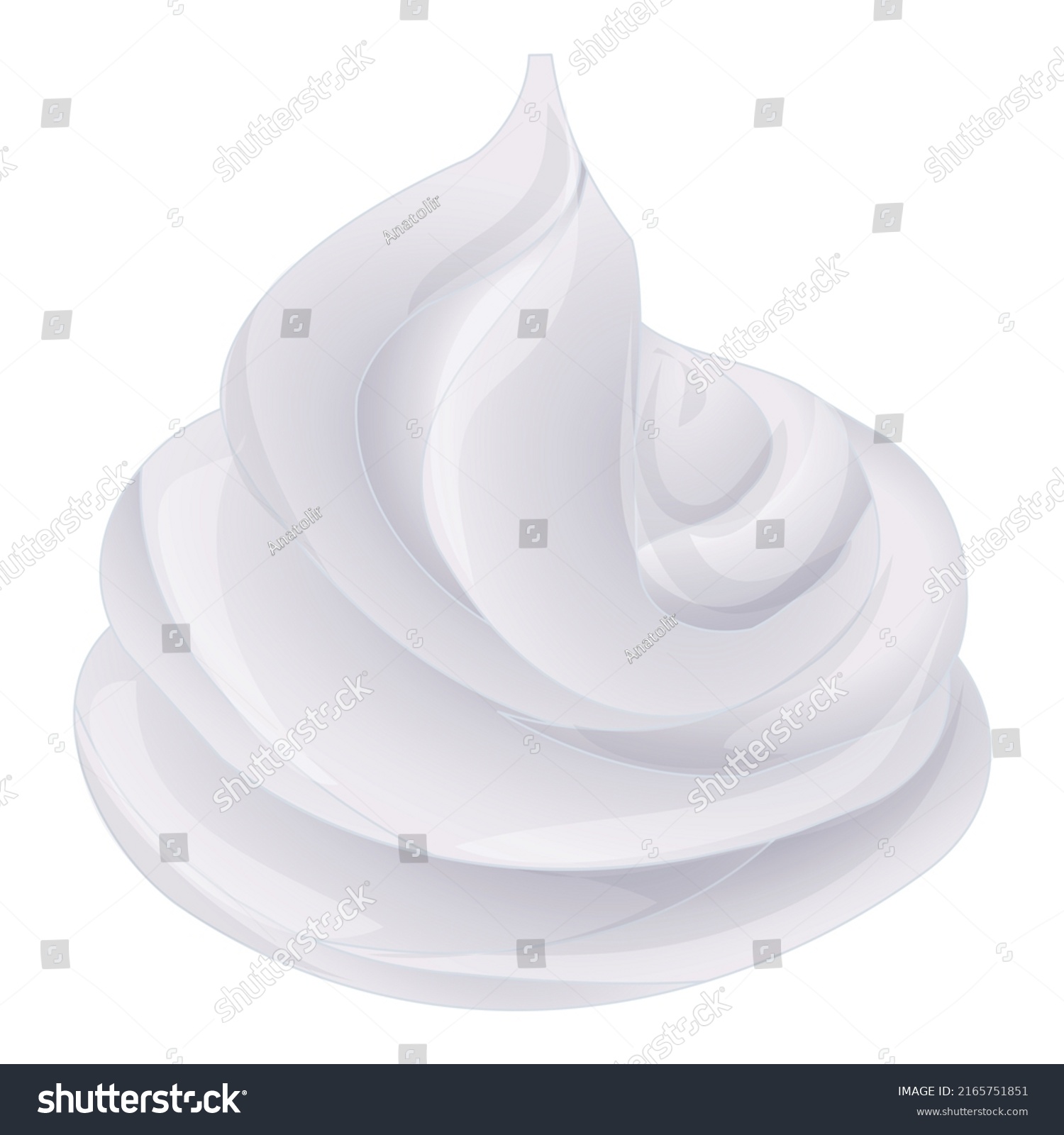 Meringue Cream Icon Cartoon Vector Cake Foam Royalty Free Stock
