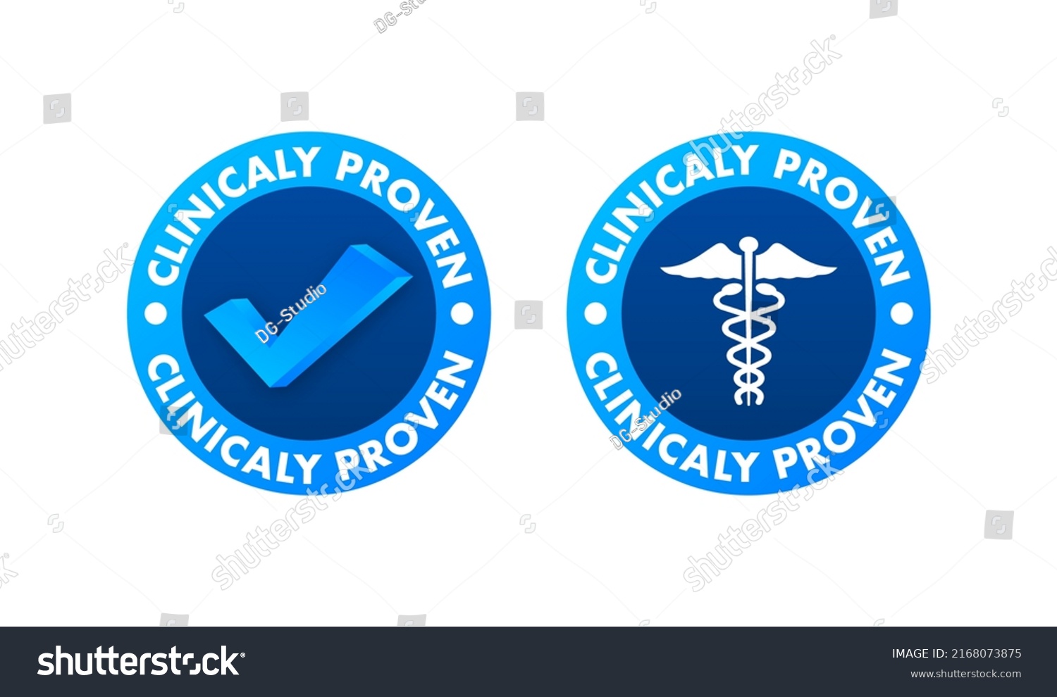 Clinicaly proven. Simple modern emblem with - Royalty Free Stock Vector ...