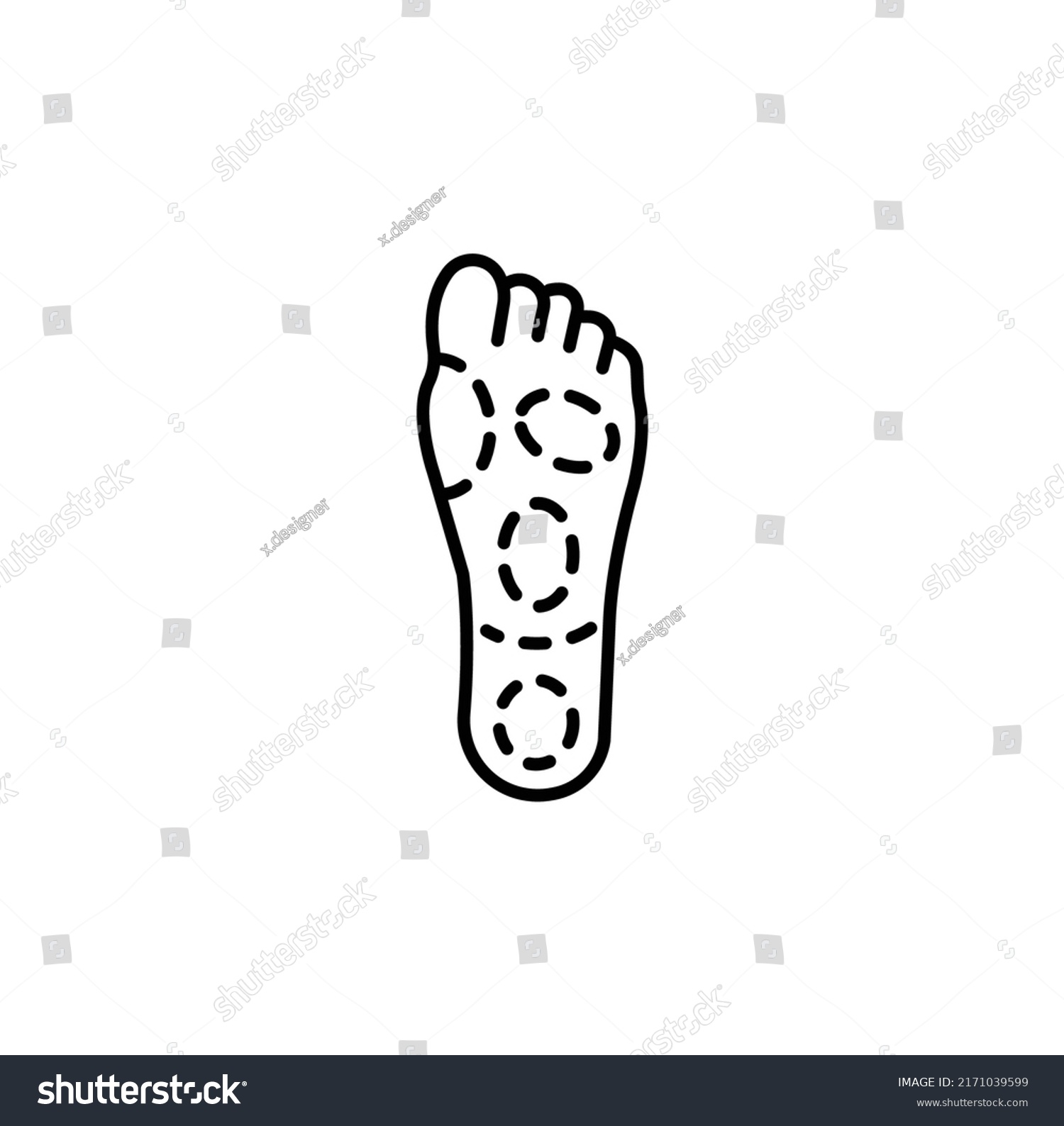 Foot Reflex Zones Foot Massage Simple Thin Line Royalty Free Stock