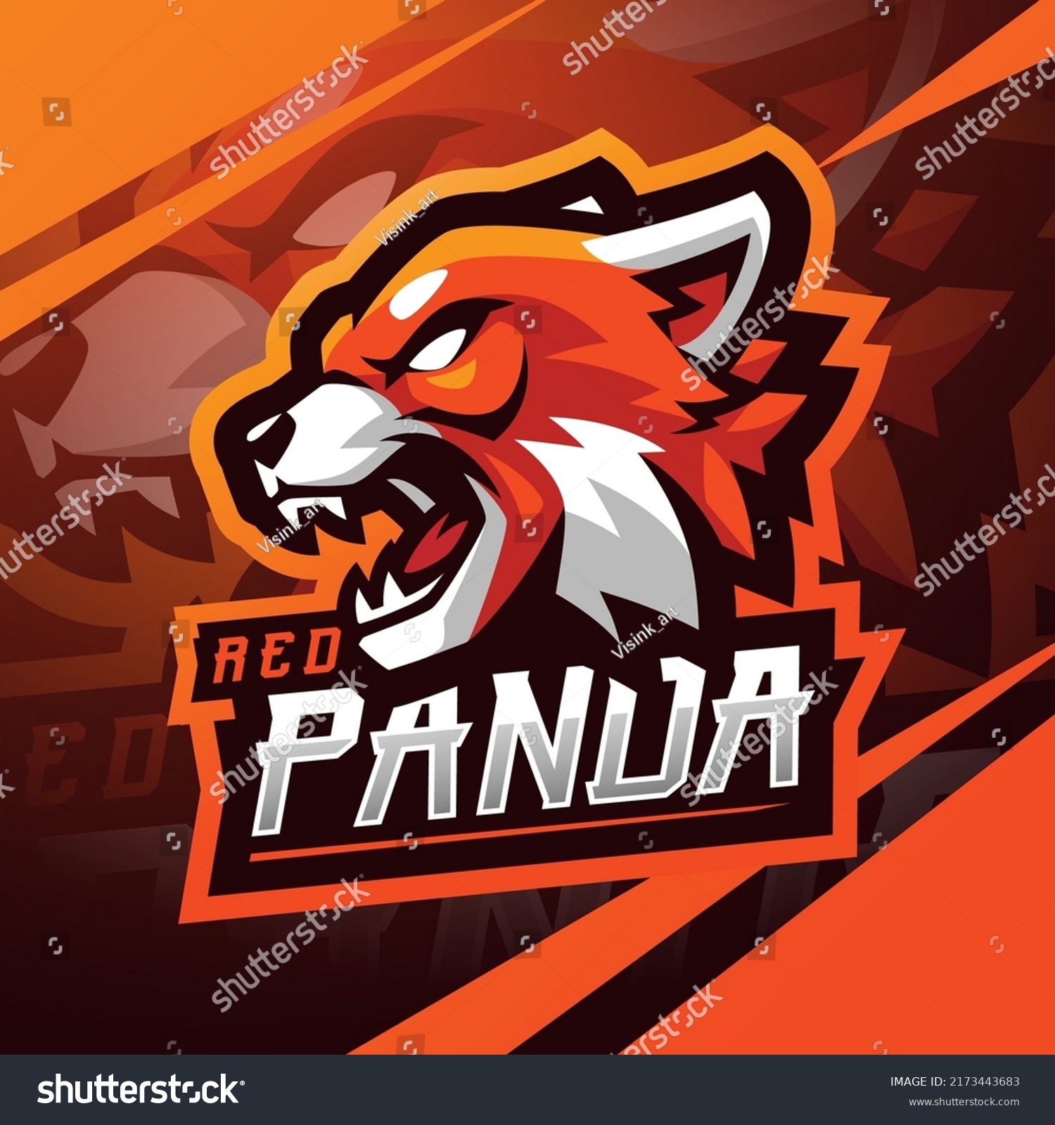 Red panda head esport mascot logo design - Royalty Free Stock Vector ...