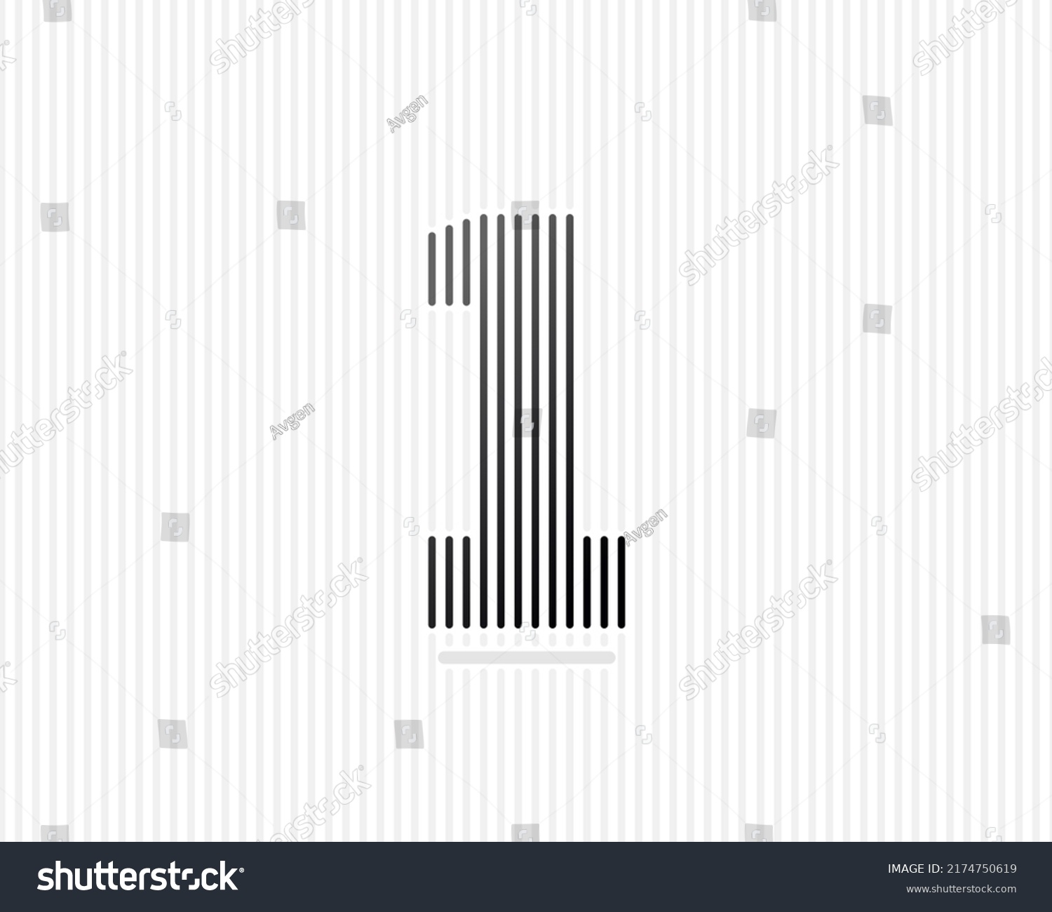 Number 1 line art. Vector illustration with - Royalty Free Stock Vector ...