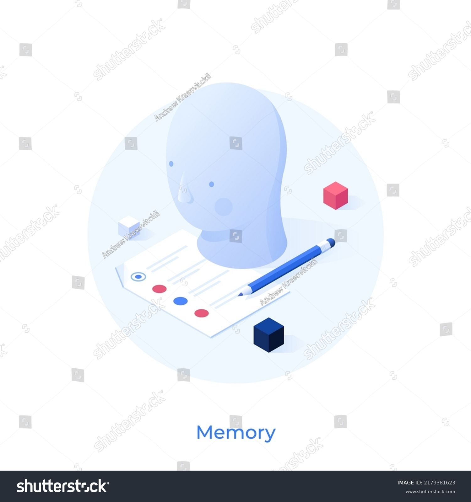 Human head, checklist or to-do list and pencil. - Royalty Free Stock ...