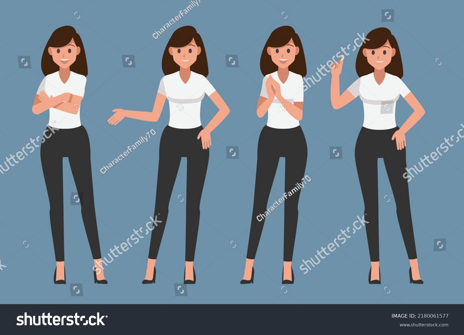 Cartoon Business Woman Character Set Vector Royalty Free Stock