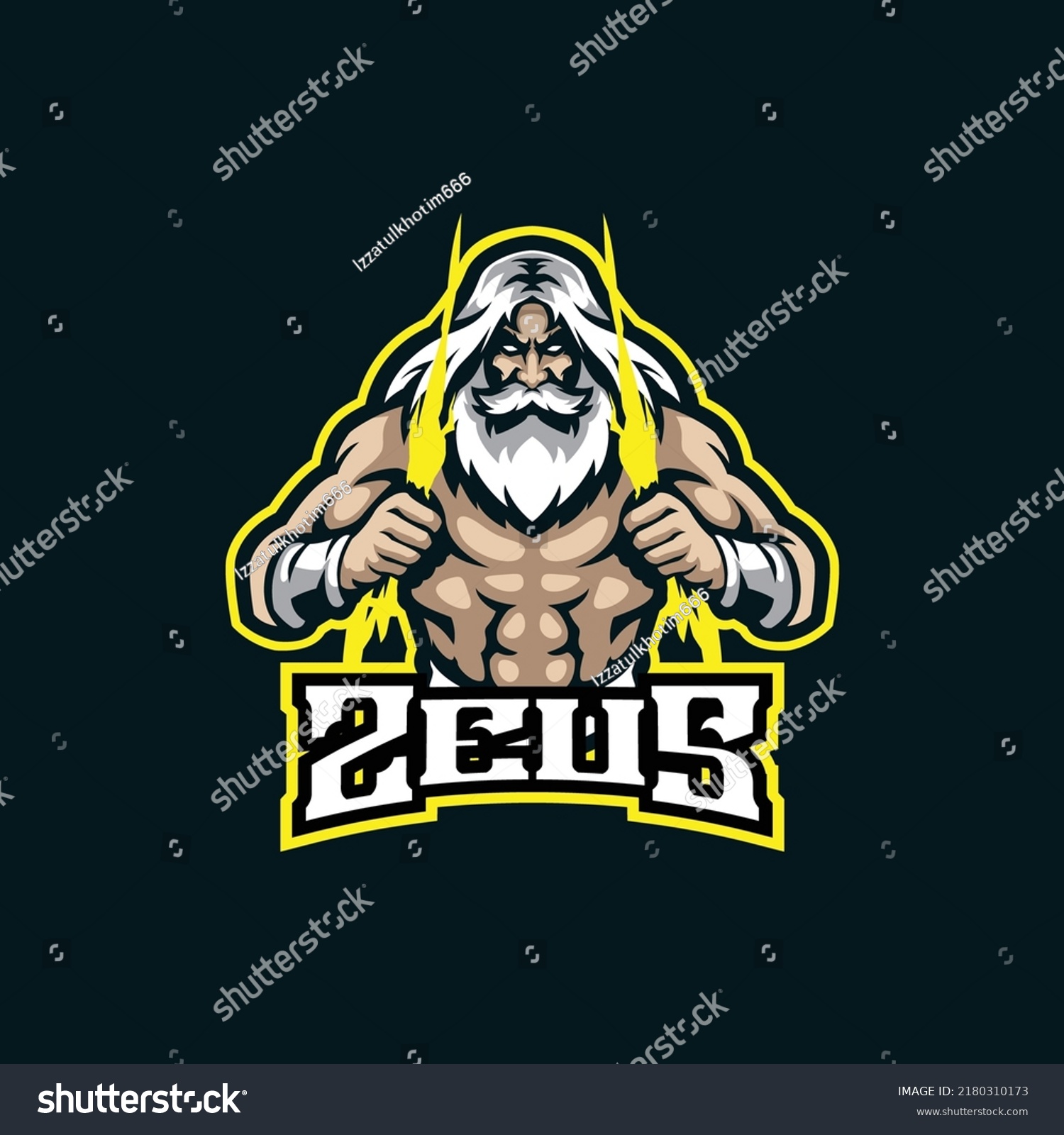 Zeus mascot logo design vector with modern - Royalty Free Stock Vector ...
