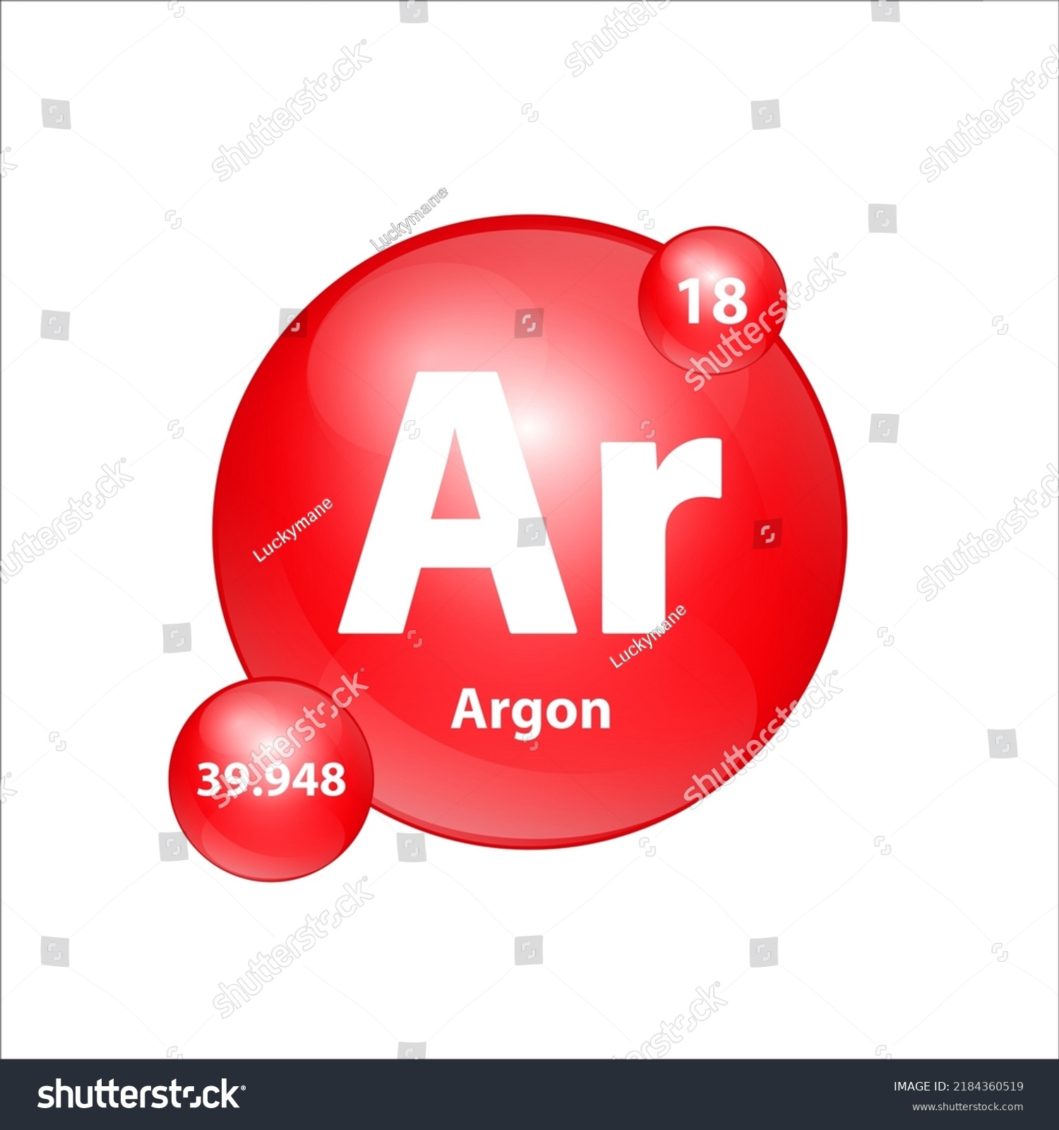 Argon (Ar) icon structure chemical element round - Royalty Free Stock ...