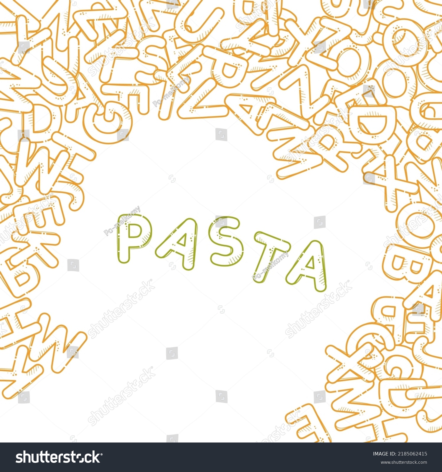 Pasta cartoon alphabet. Font from letters in the - Royalty Free Stock ...