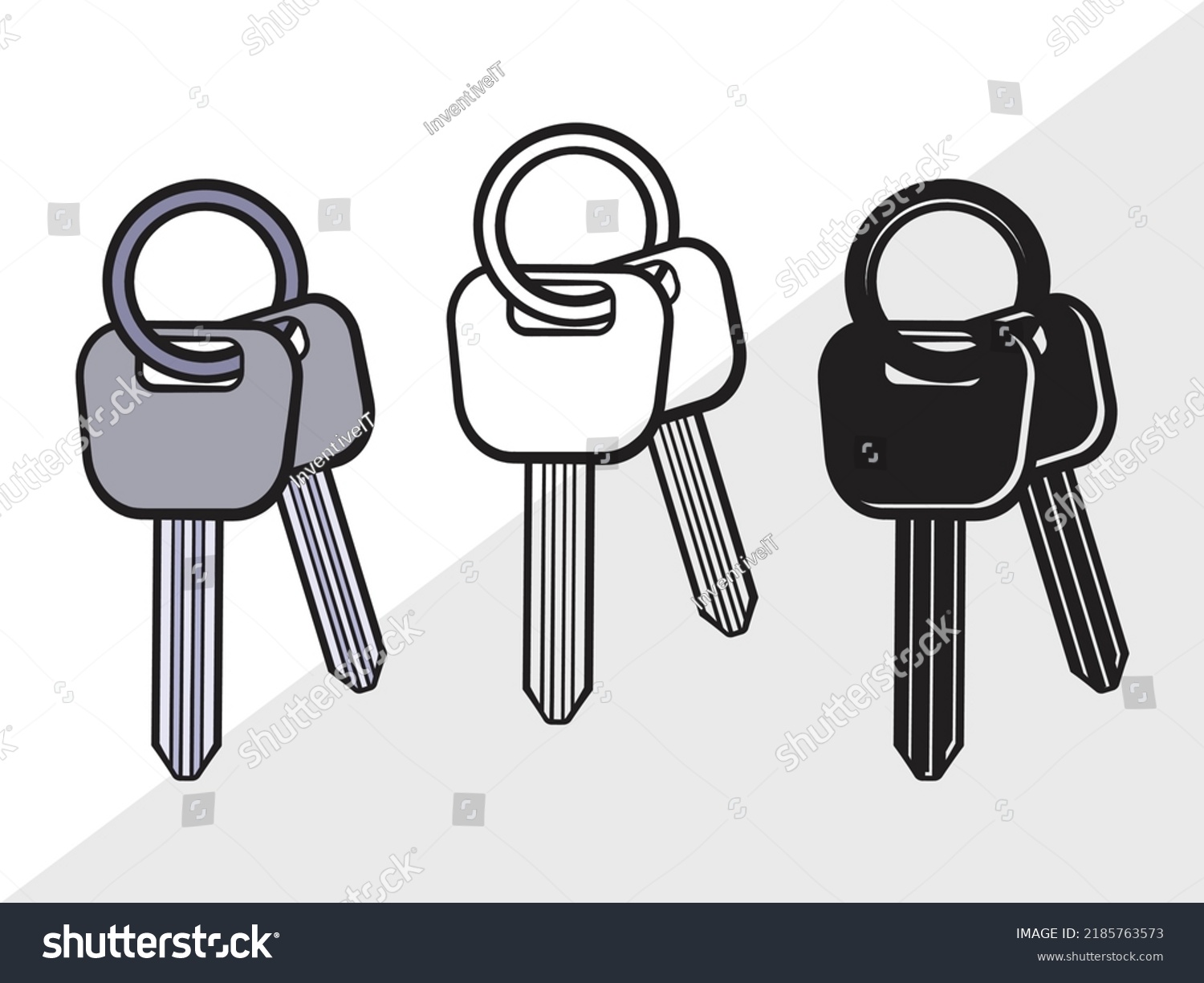 Car Keys SVG Printable Vector Illustration - Royalty Free Stock Vector ...