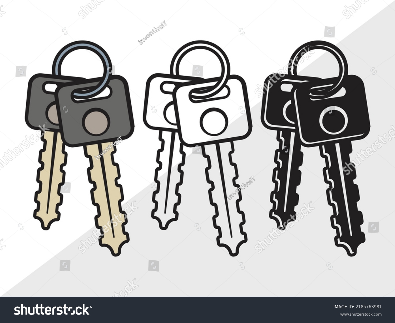 Car Keys SVG Printable Vector Illustration - Royalty Free Stock Vector ...