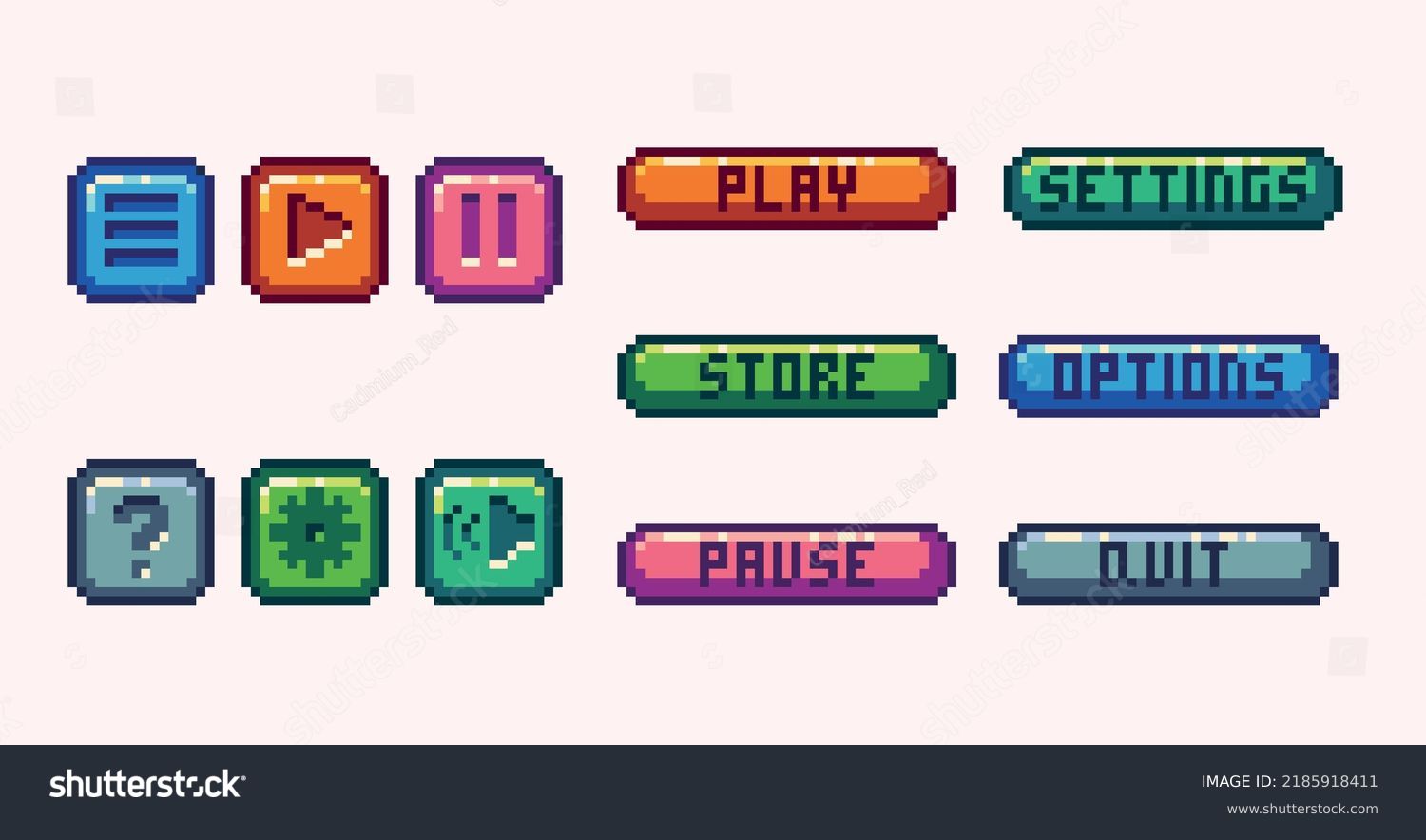 Interface menu buttons pixel art set. Menu panel - Royalty Free Stock ... Interface menu buttons pixel art set. Menu panel - Royalty Free Stock ...