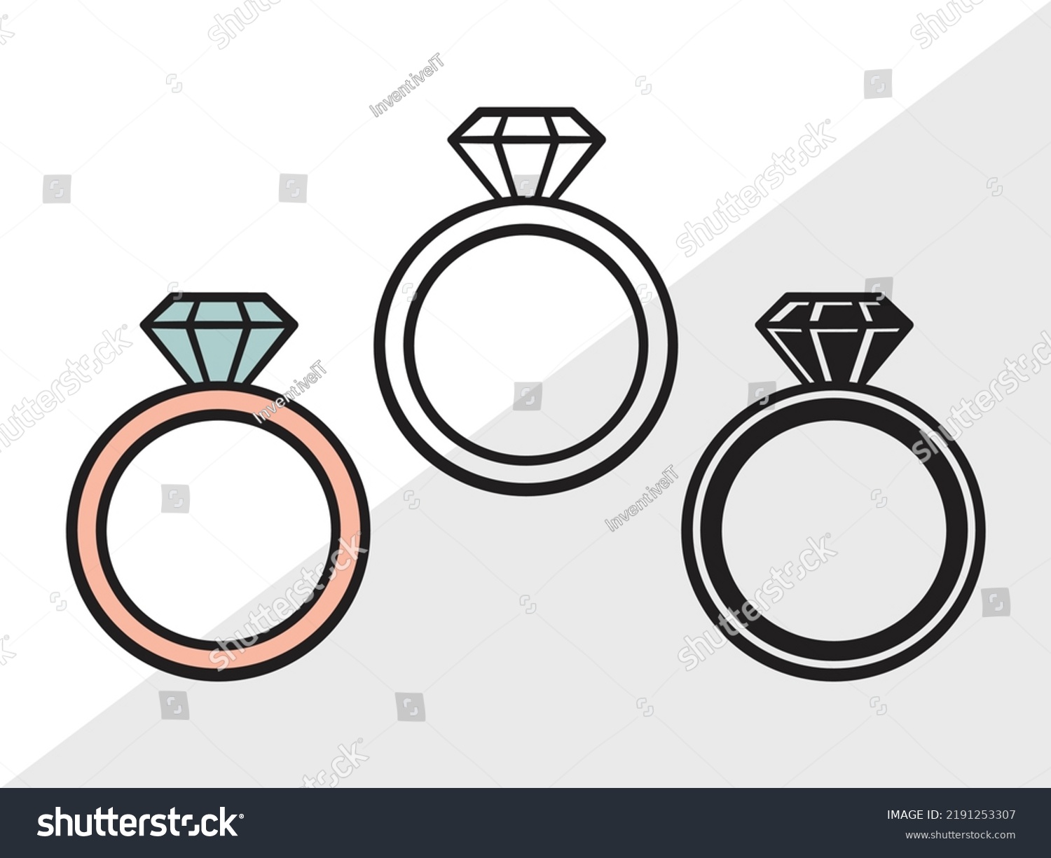 Engagement Ring Clipart SVG Printable Vector - Royalty Free Stock ...