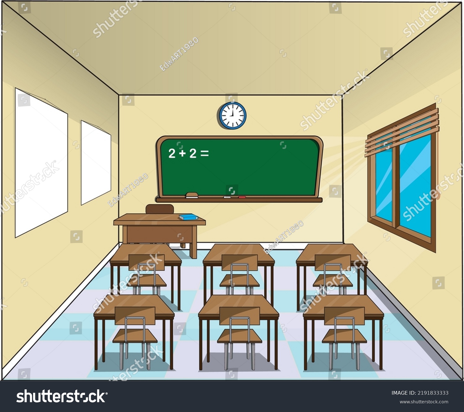 Empty primary school classroom before classes. - Royalty Free Stock ...