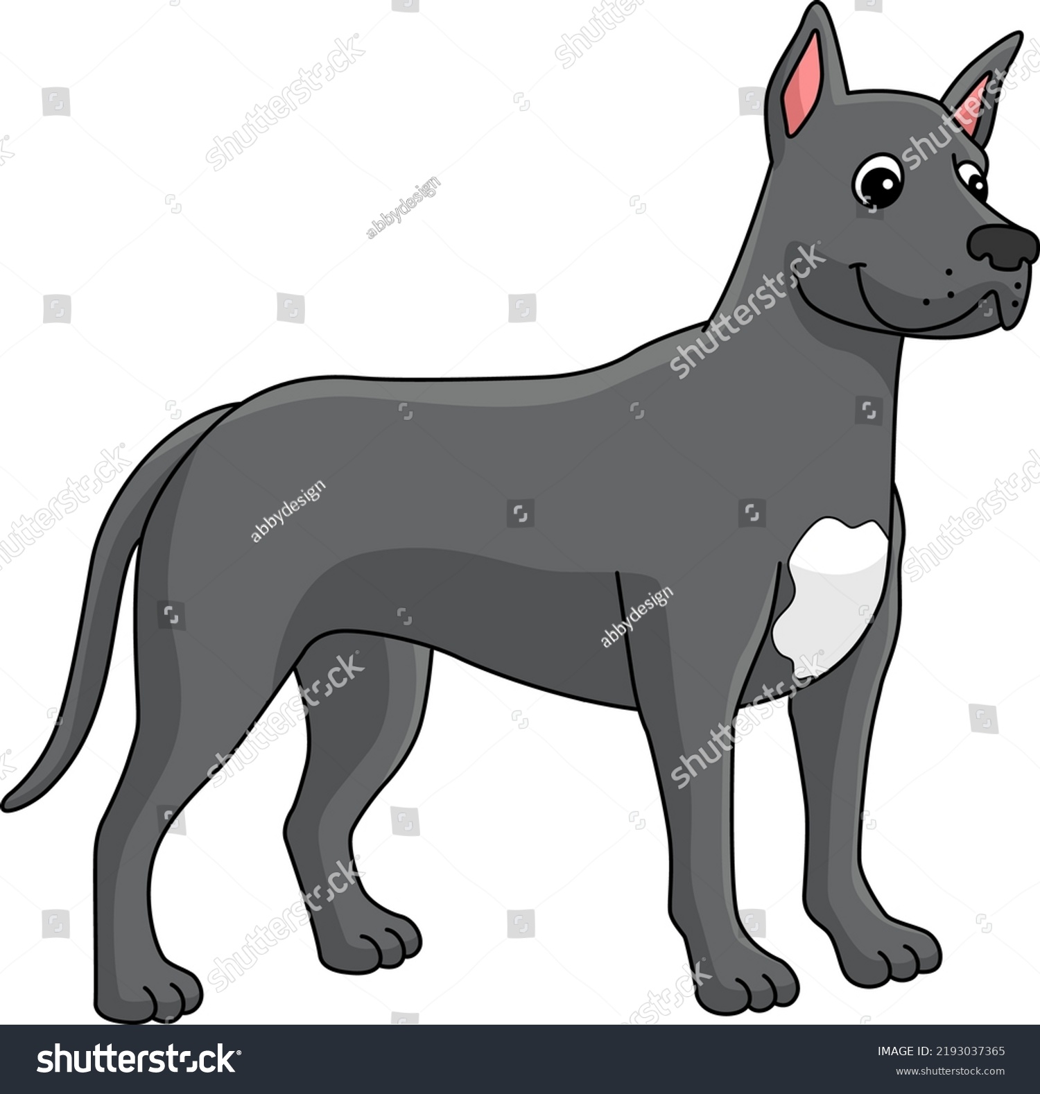 Great Dane Dog Cartoon Colored Clipart - Royalty Free Stock Vector ...