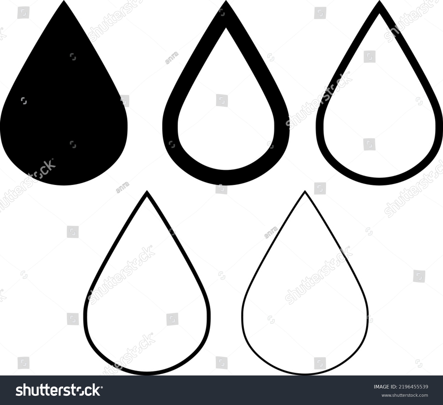 Drop Line Drawing Illustration Set : Vector - Royalty Free Stock Vector ...