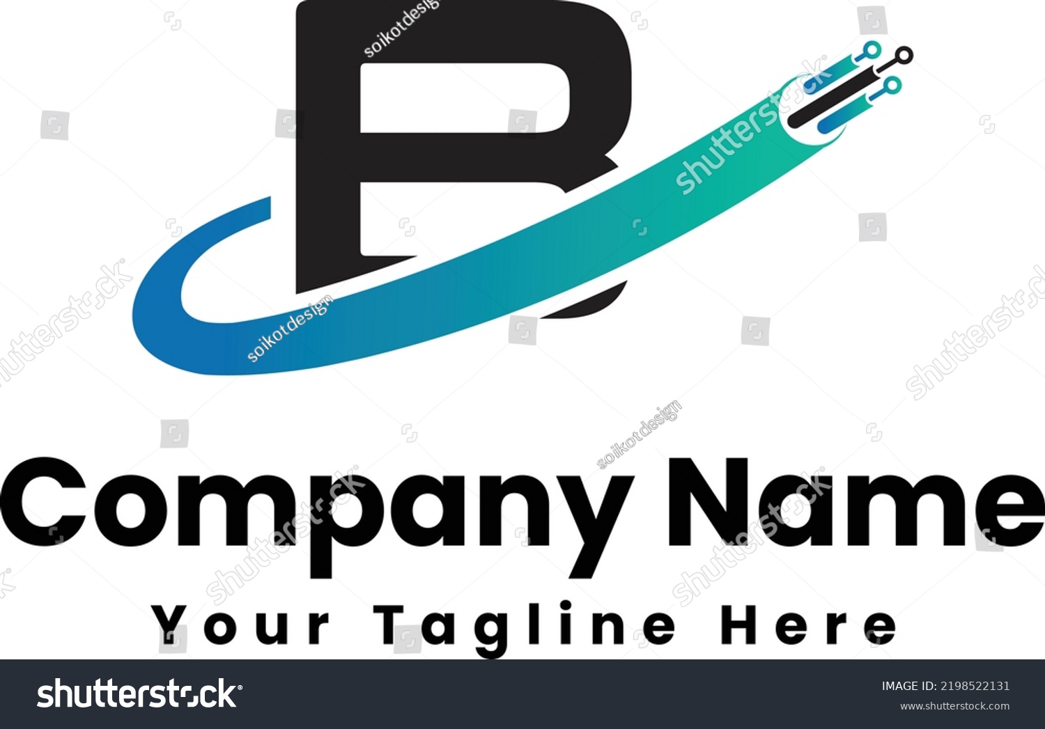 Letter B initial fiber cable, networking, - Royalty Free Stock Vector ...