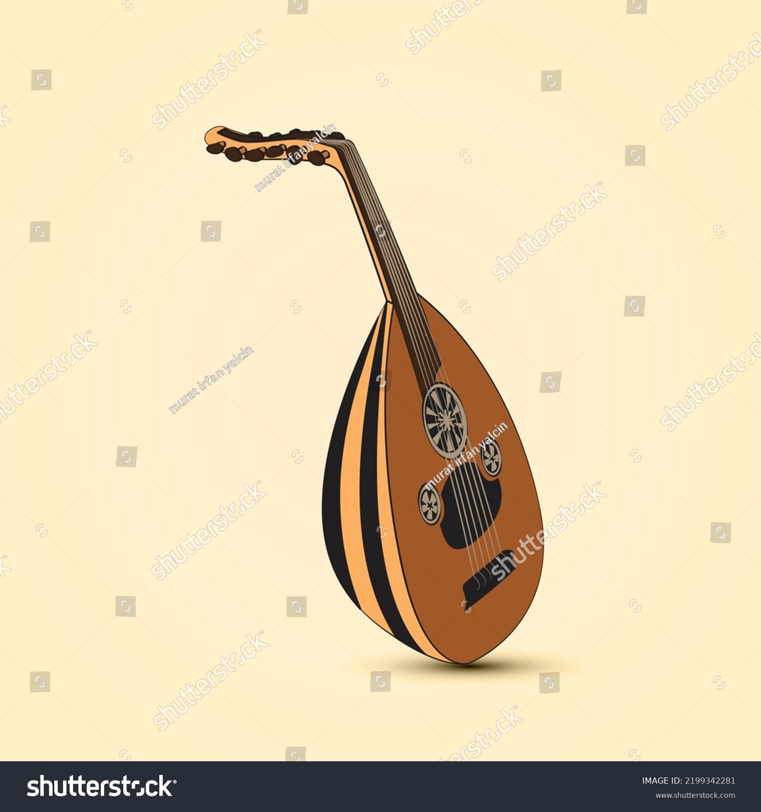 Turkish and Arabic instrument Oud. Vector - Royalty Free Stock Vector ...