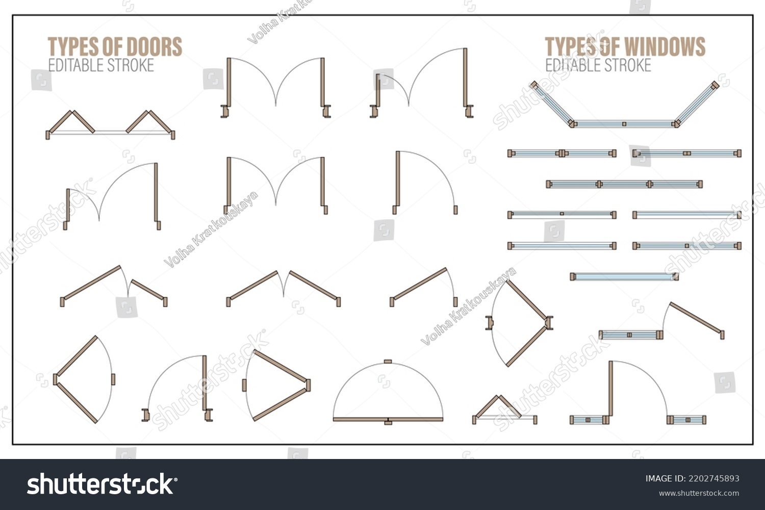 Door, window for floor plan top view. - Royalty Free Stock Vector ...
