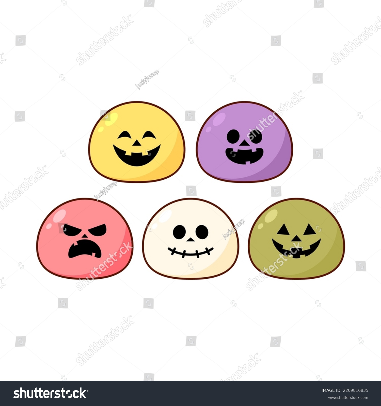 Cute Mochi cartoon vector. Mochi icon vector. - Royalty Free Stock ...