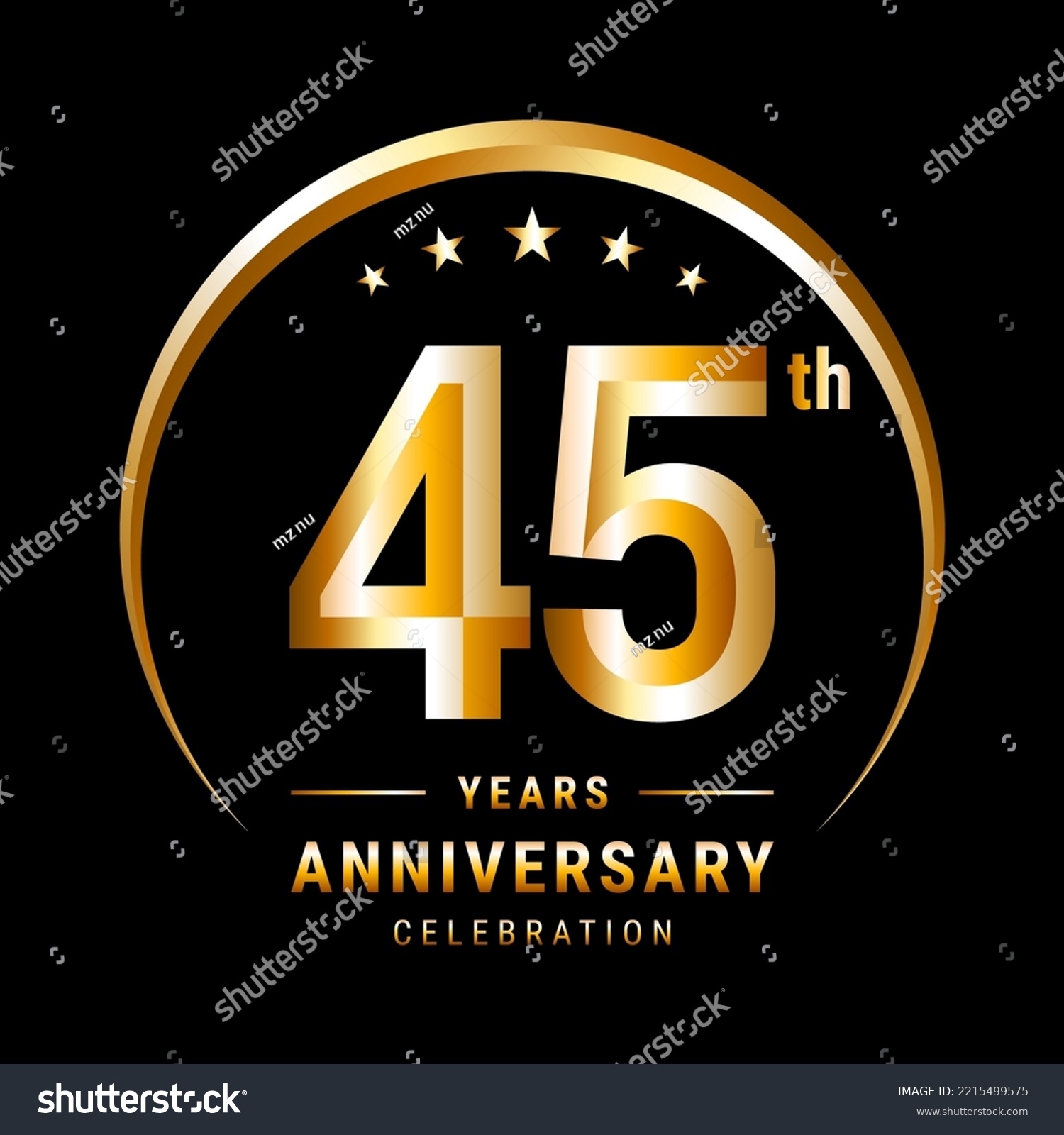 45th Anniversary, Logo design for anniversary - Royalty Free Stock ...