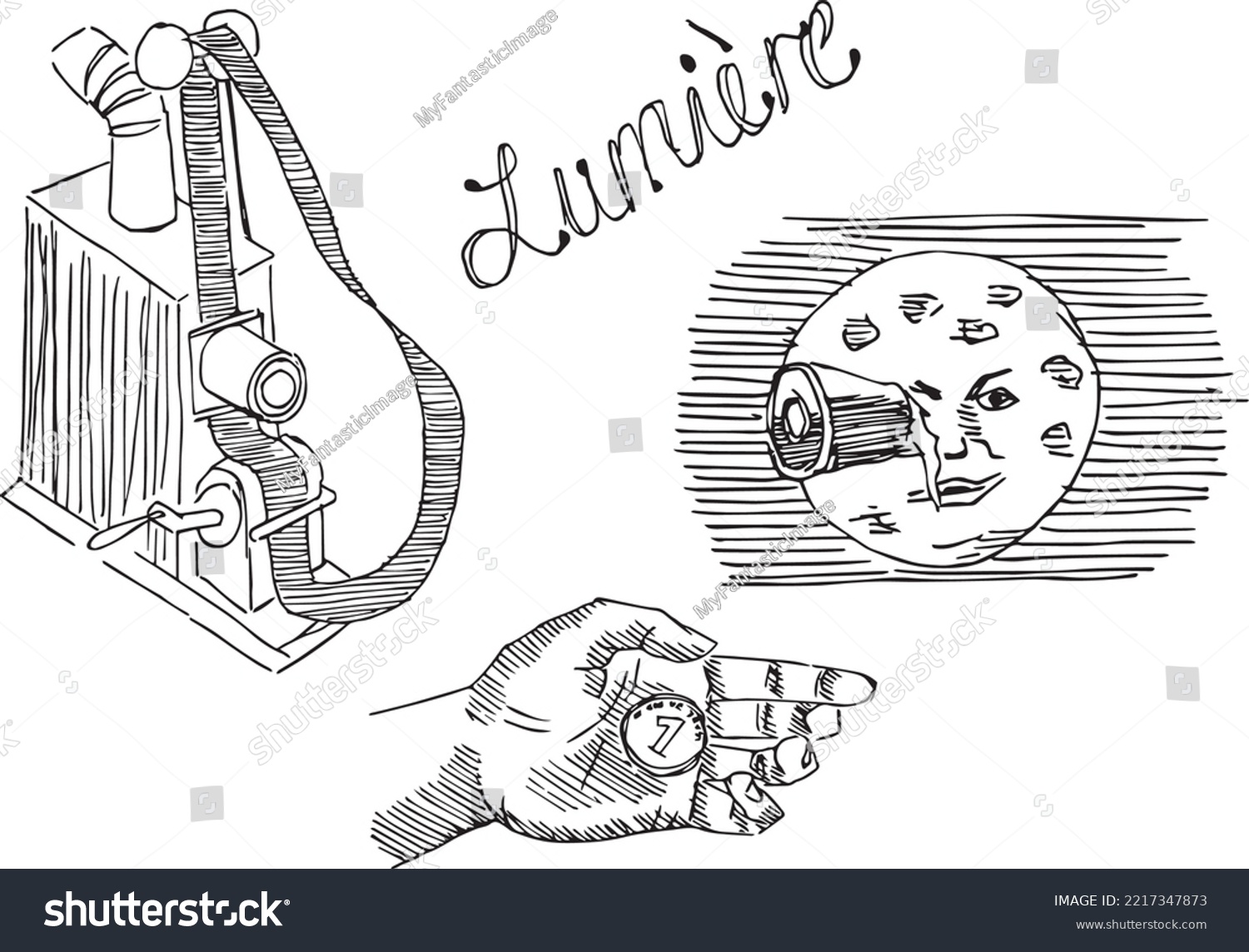 Early history of animation with technical - Royalty Free Stock Vector ...