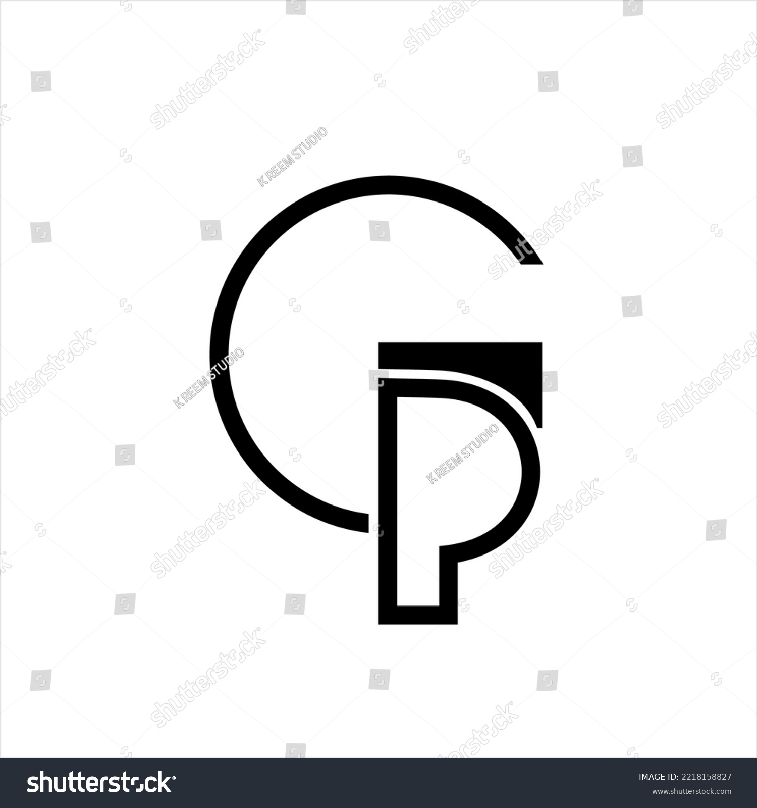 Letter G P vector logo design. - Royalty Free Stock Vector 2218158827 ...