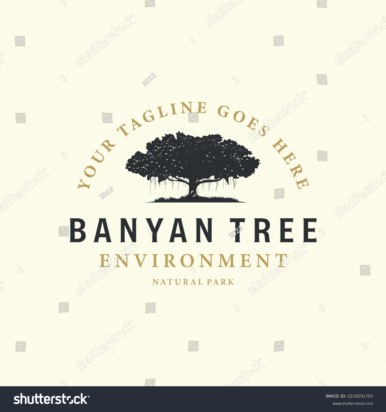 vintage retro banyan tree style logo vector - Royalty Free Stock Vector ... vintage retro banyan tree style logo vector - Royalty Free Stock Vector ...