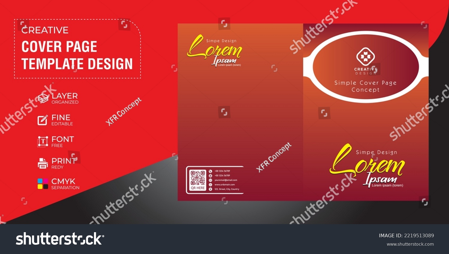 Simple cover page design template file cover - Royalty Free Stock ...