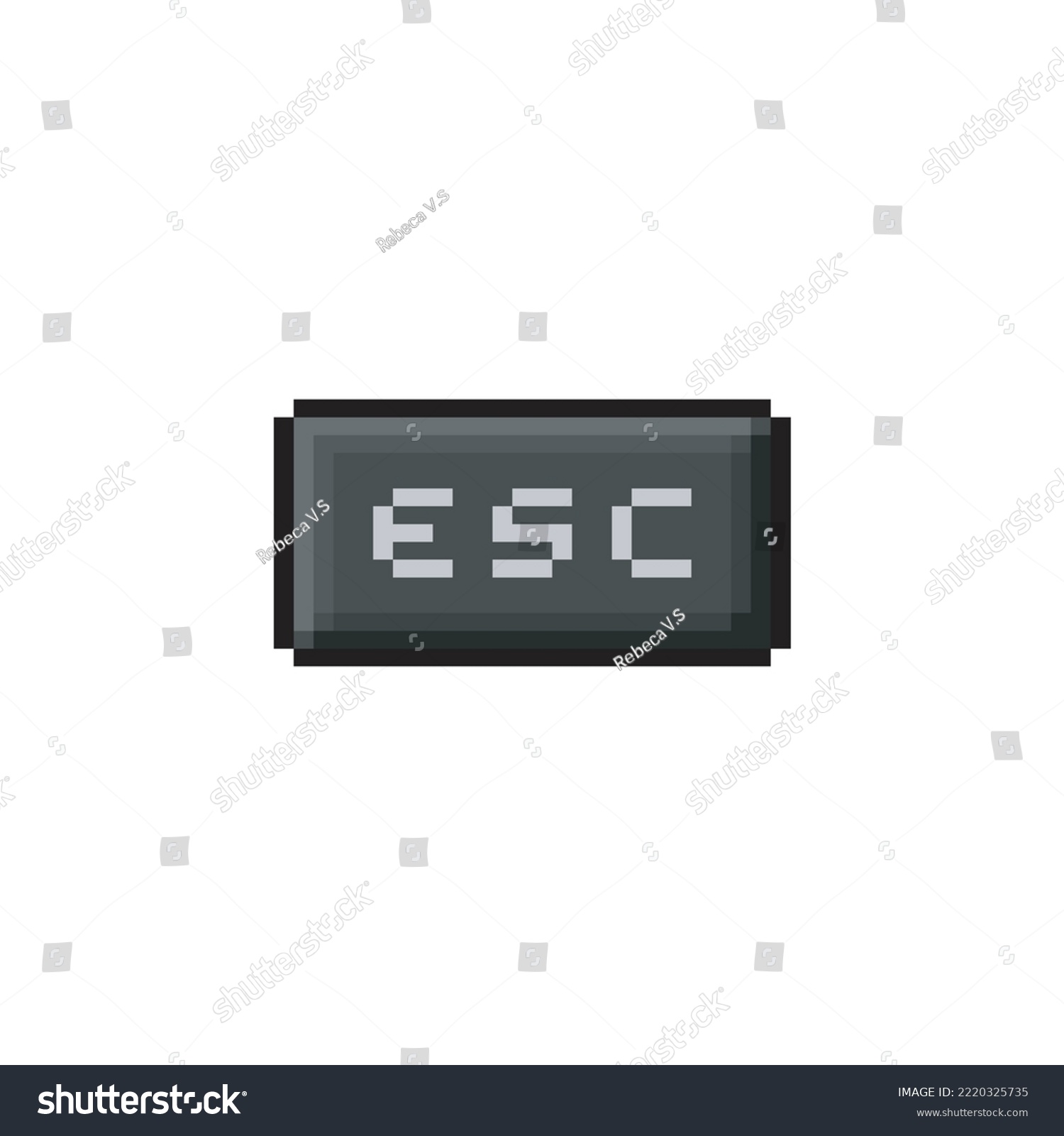 Esc command key on computer, pixel art - Royalty Free Stock Vector ...