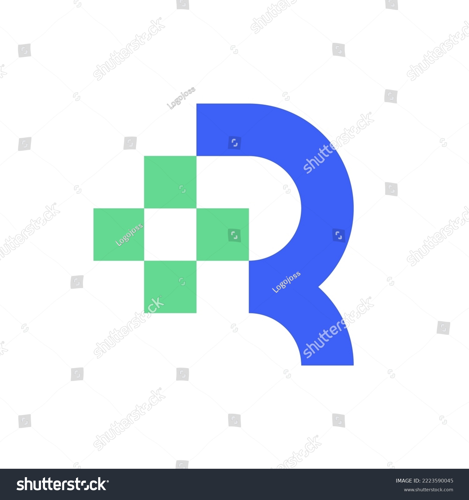 Letter R medical pixel logo design - Royalty Free Stock Vector ...