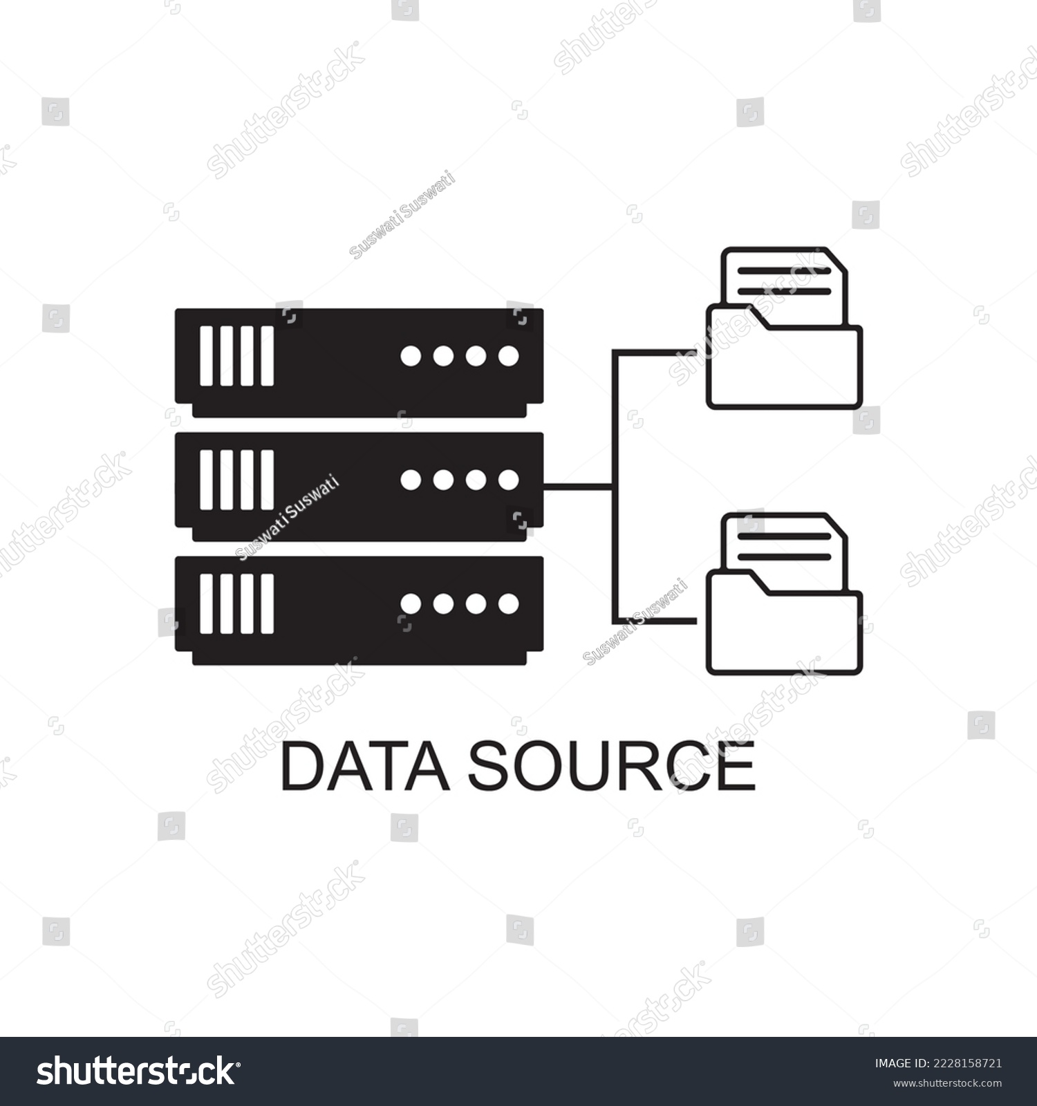 Data Source Icon Technology Icon Royalty Free Stock Vector 2228158721