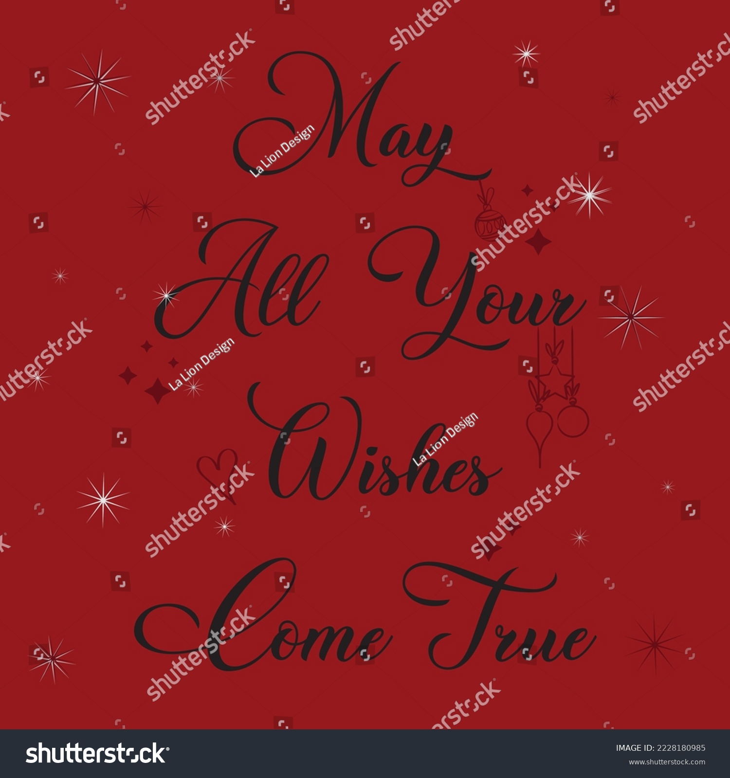 May All Your Wishes Come True Slogan Design Royalty Free Stock Vector