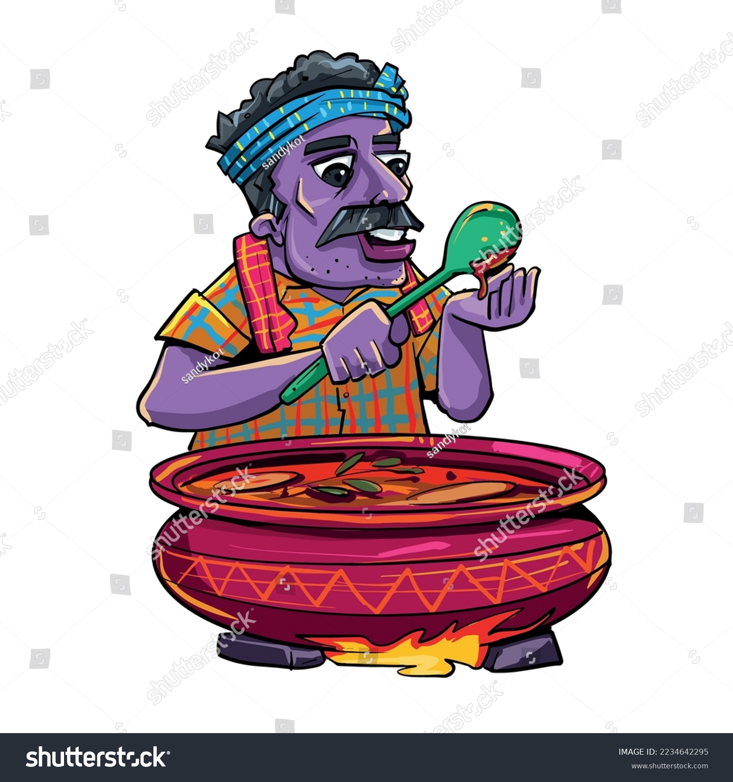 Colour Full Vector Illustration Of An Indian Royalty Free Stock