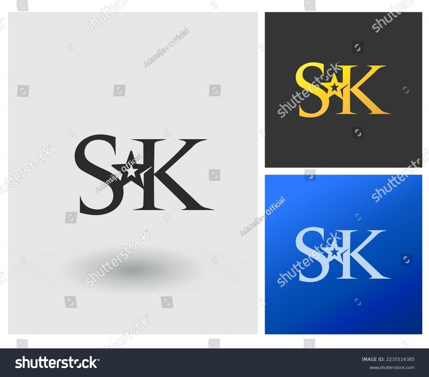 Logo SK Letter shape monogram - Royalty Free Stock Vector 2235514385 ...