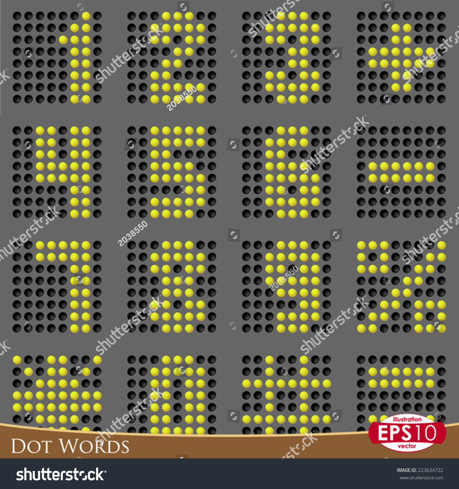 Dot Based Vector Font Numbers And Symbols. - Royalty Free Stock Vector