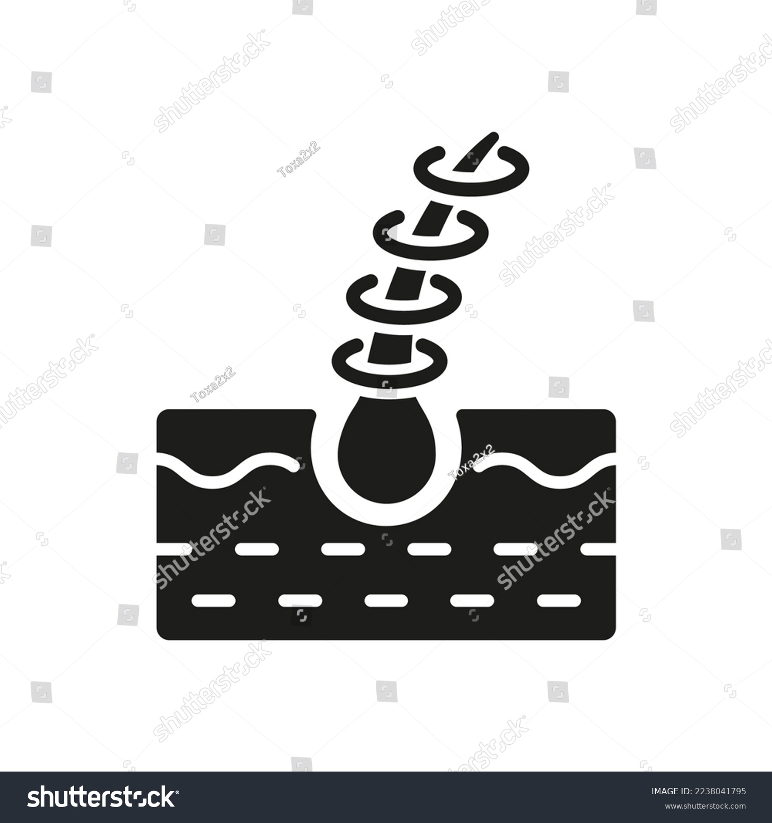 Hair Repair Concept Silhouette Icon. Hair - Royalty Free Stock Vector ...