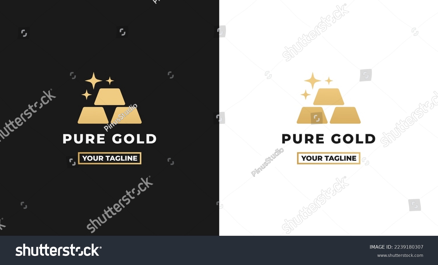 Gold bar logo vector or Pure gold logo isolated - Royalty Free Stock ...