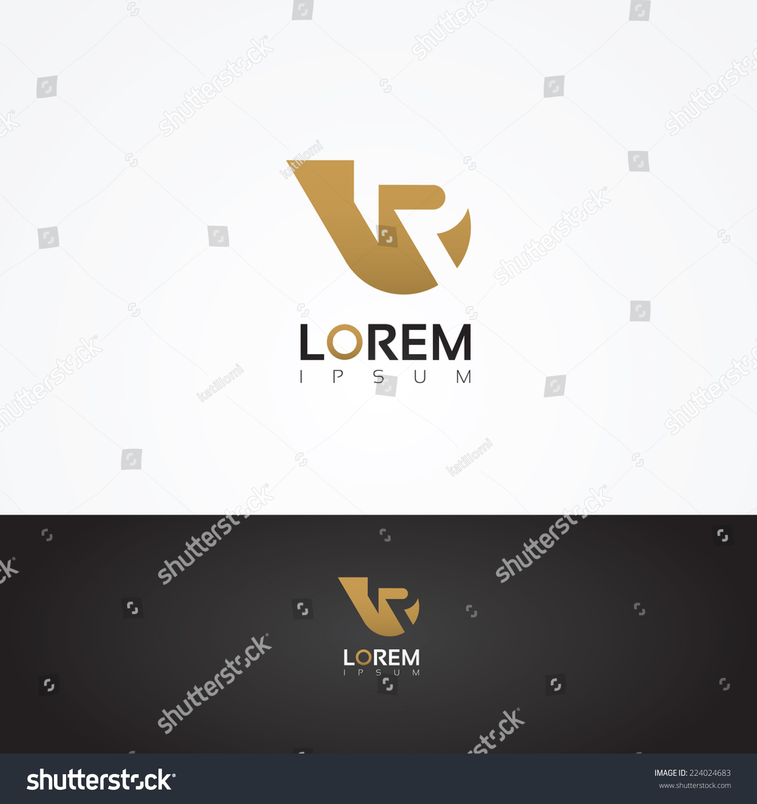 Vector graphic golden R letter symbol for your - Royalty Free Stock ...