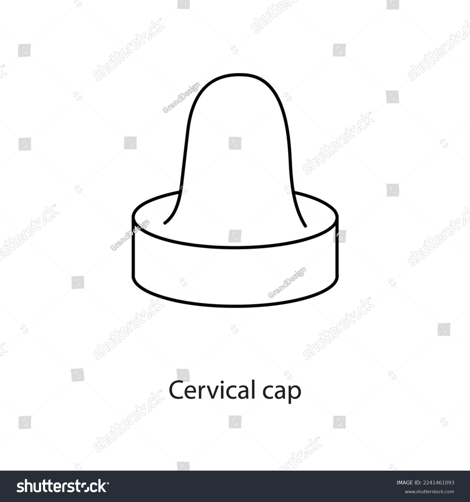 Method Of Contraception Cervical Cap Line Icon Royalty Free Stock