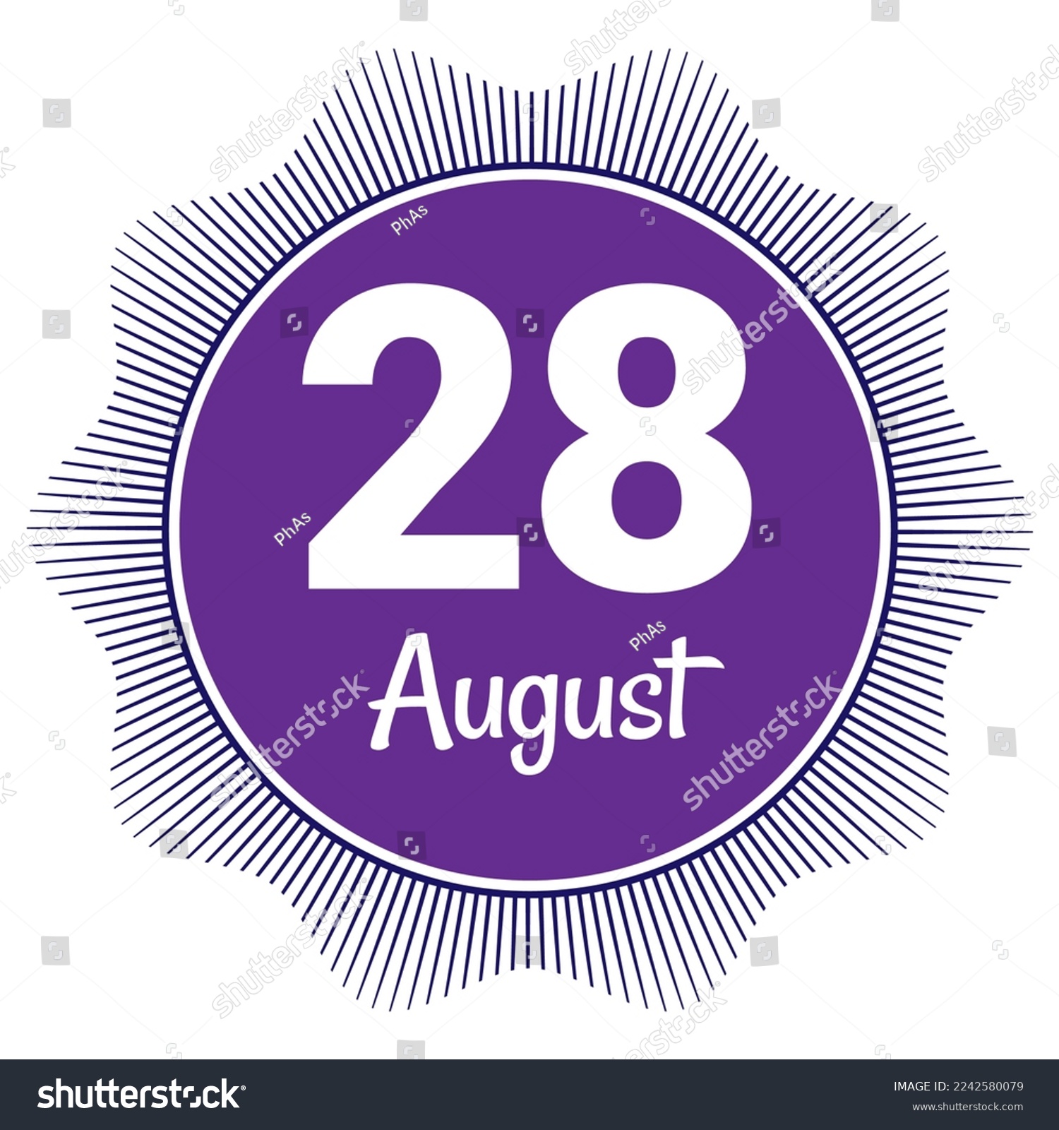 28 August, Date template. Useful design for - Royalty Free Stock Vector ...