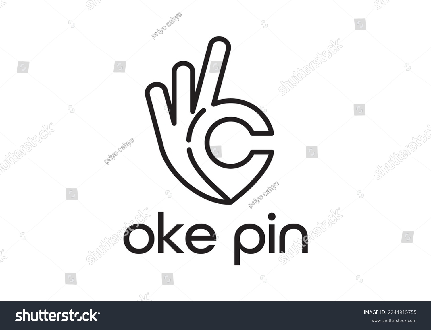 Ok Pin Logo Design Location Logo Design Concept Royalty Free Stock