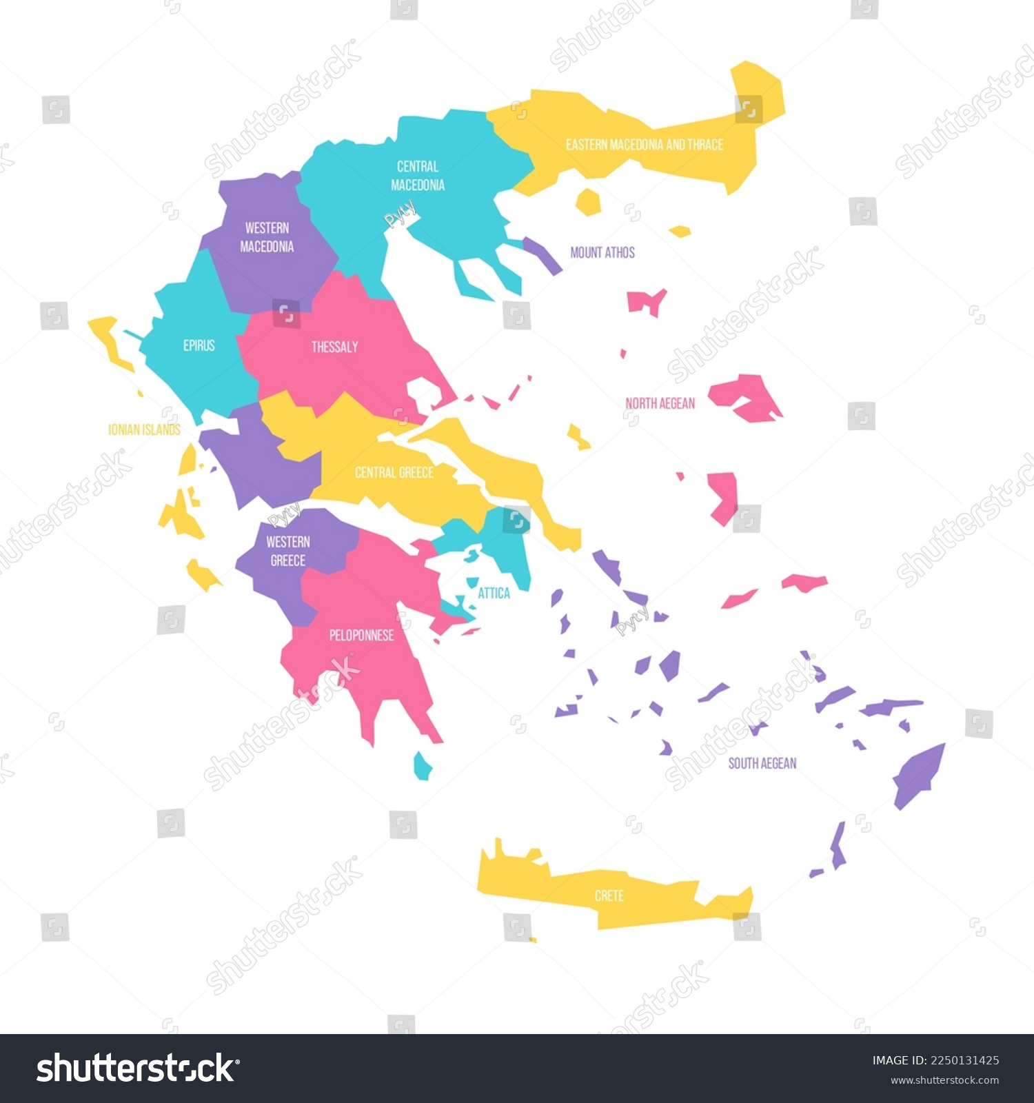 Greece political map of administrative divisions - Royalty Free Stock ...