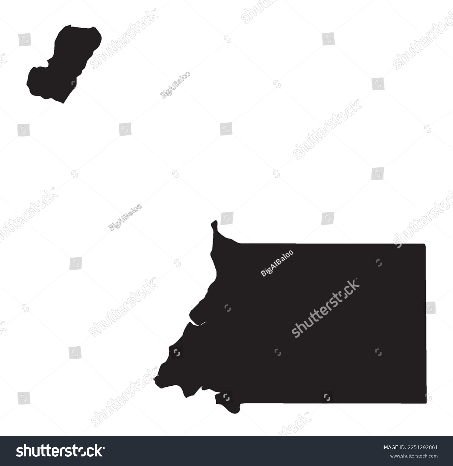 Equatorial Guinea Outline Silhouette Map Royalty Free Stock Vector