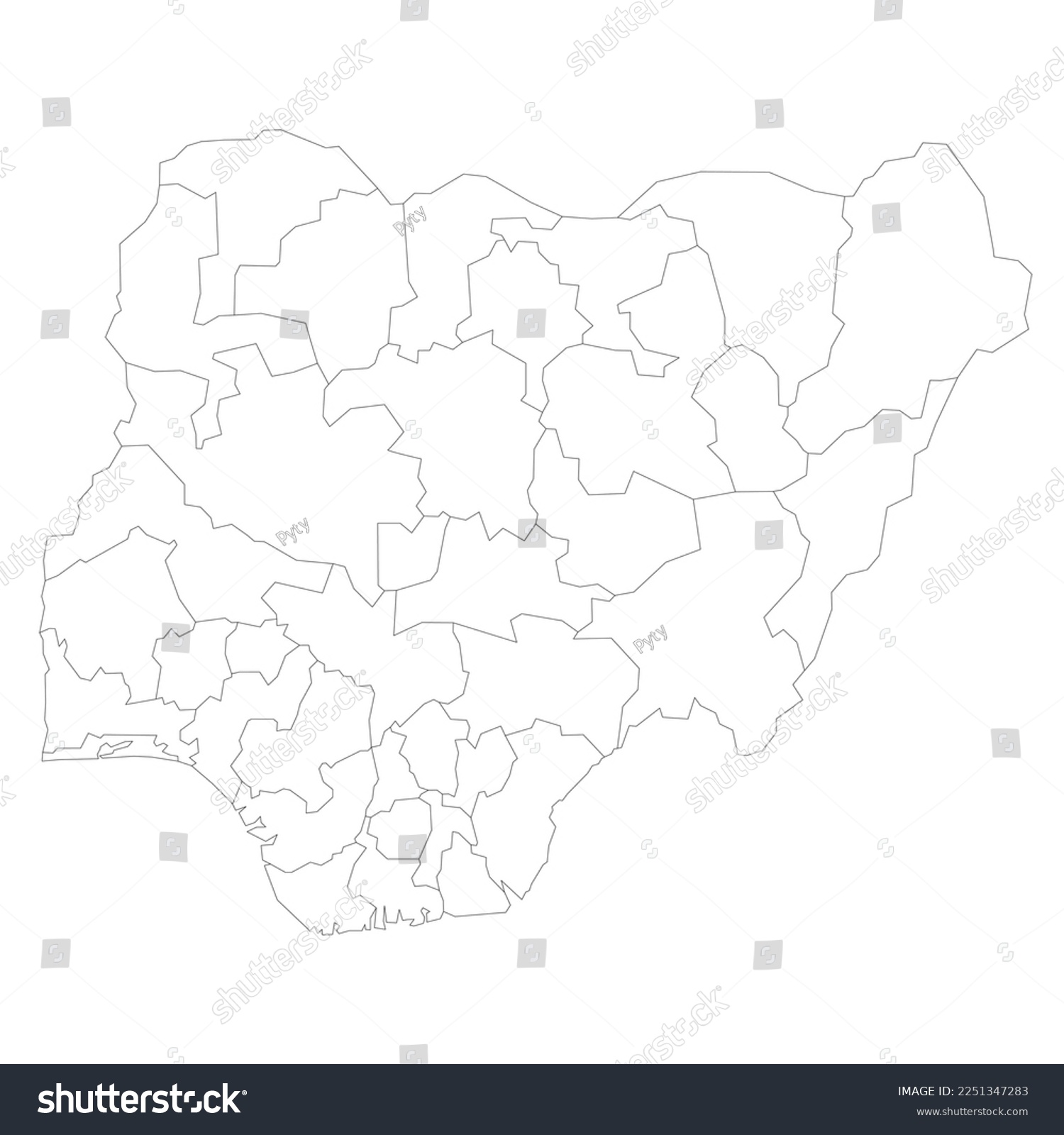 Nigeria political map of administrative - Royalty Free Stock Vector ...