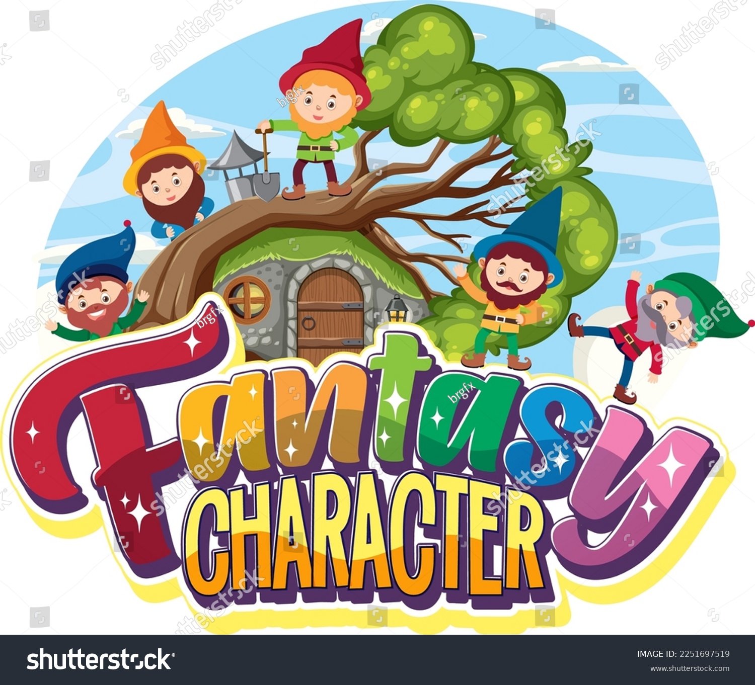 Fantasy character text design illustration - Royalty Free Stock Vector ...