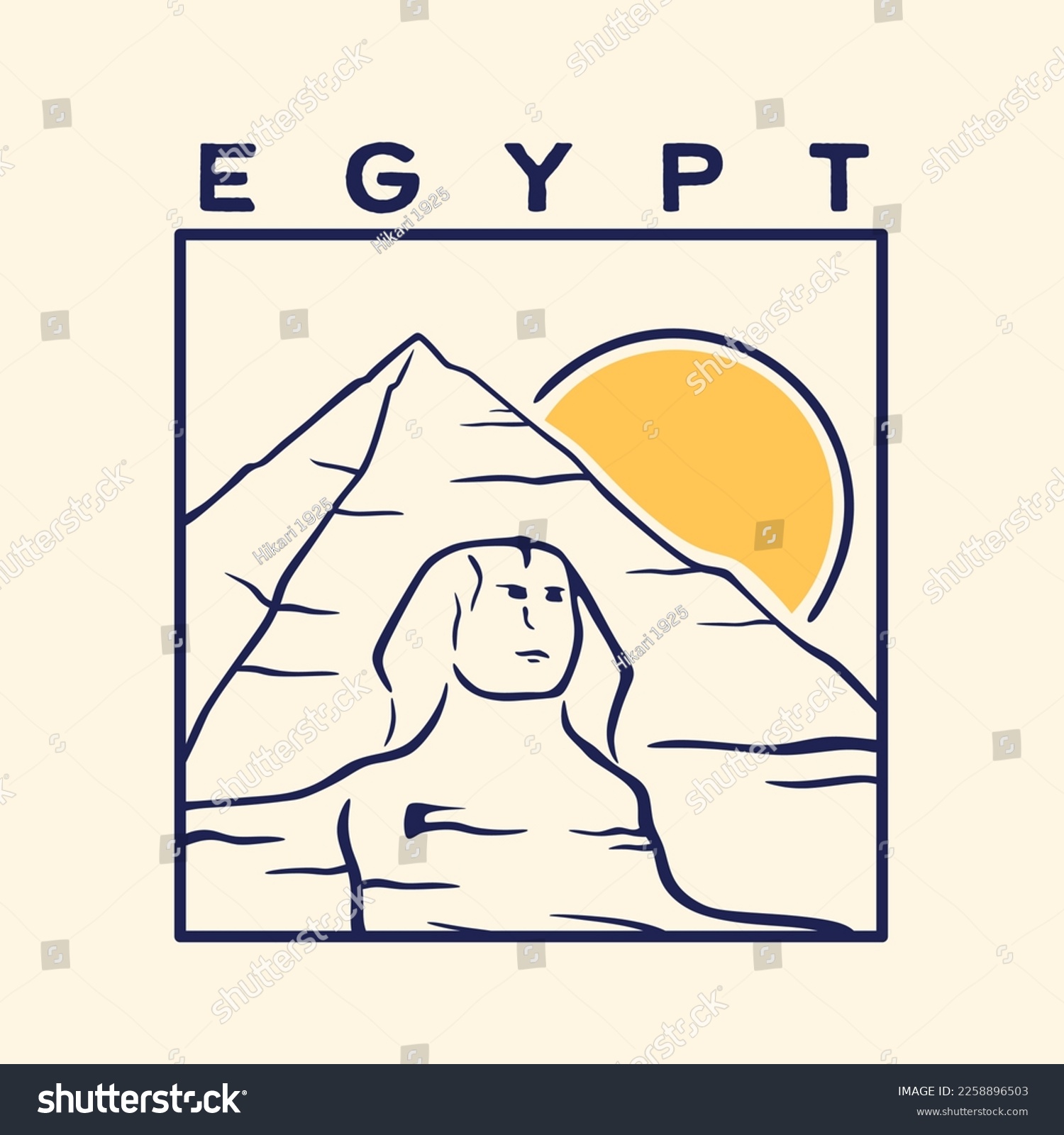 Vector illustration of Sphinx and Giza Pyramid - Royalty Free Stock ...