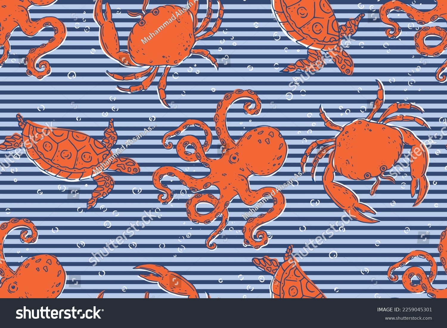 DEEP SEA UNDERWATER NAUTICAL SEAMLESS PATTERN - Royalty Free Stock ...