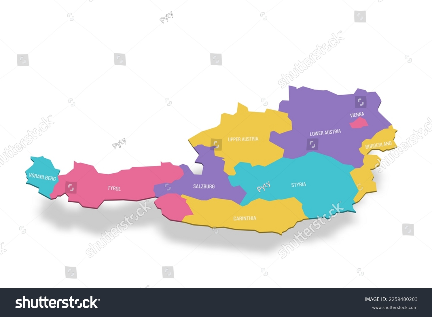 Austria Land Boundaries – Detailed Political Map of Austria – WKNVRC