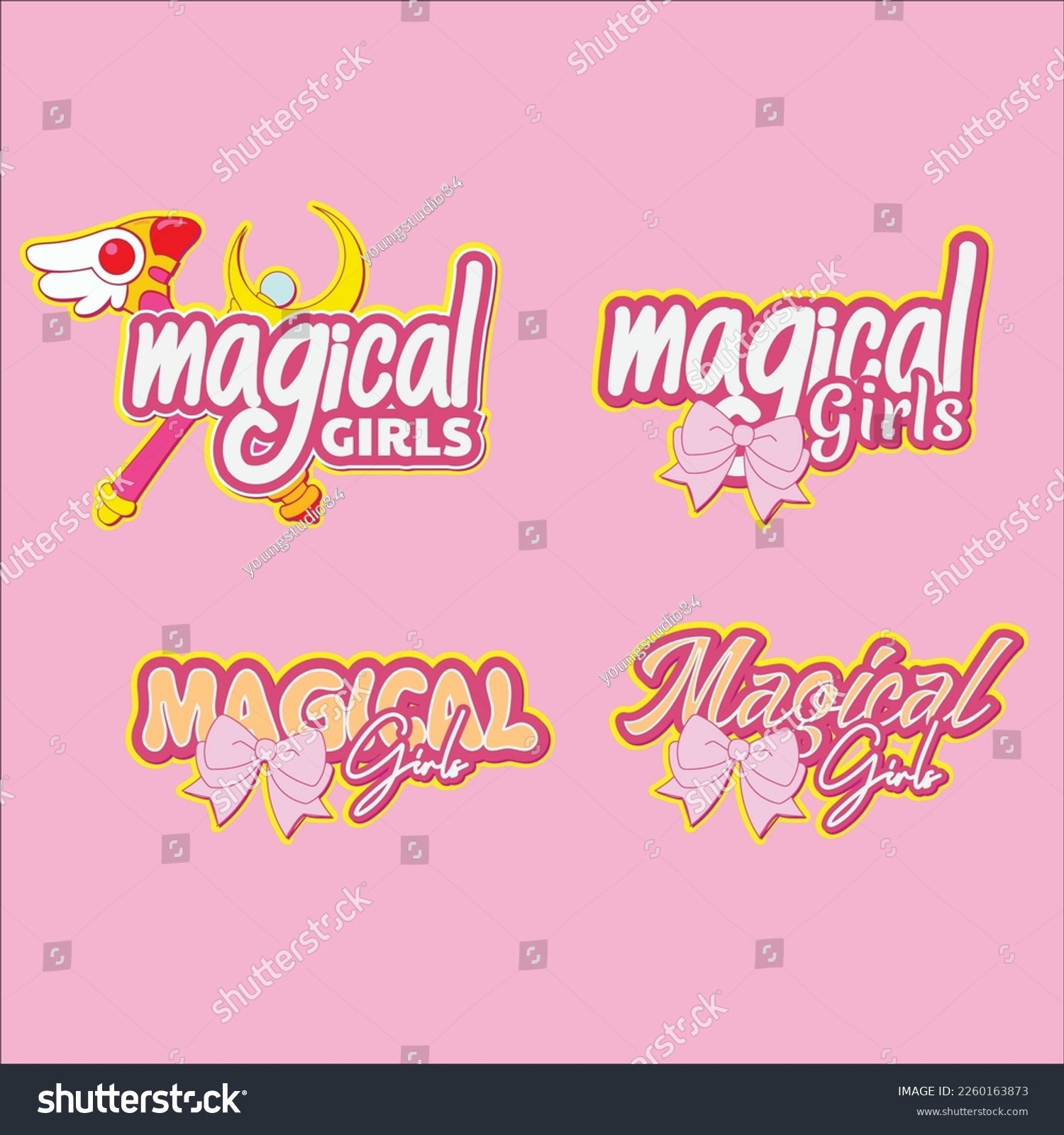 pink aura witcher vector logo - Royalty Free Stock Vector 2260163873 ...